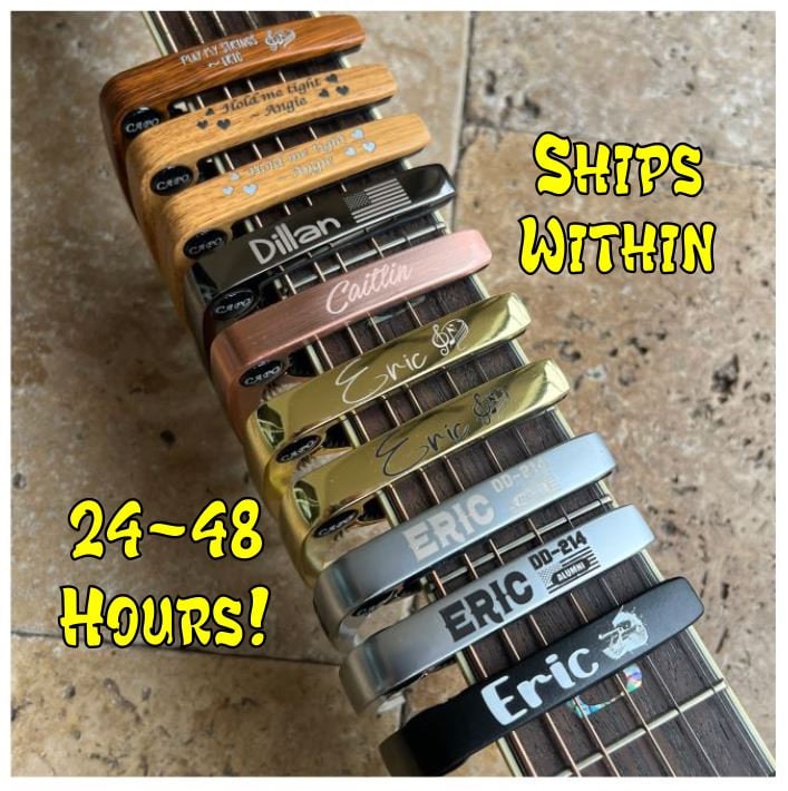 Personalized Guitar Capo, Guitar Gift, Custom Capo, Musician Gifts, Gu ...